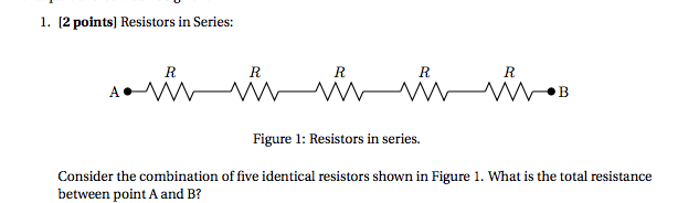 Solved Consider the combination of five identical resistors | Chegg.com