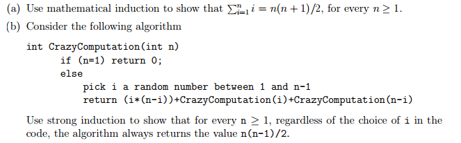 Solved Use mathematical induction to show that sigma^n_i=1 i | Chegg.com