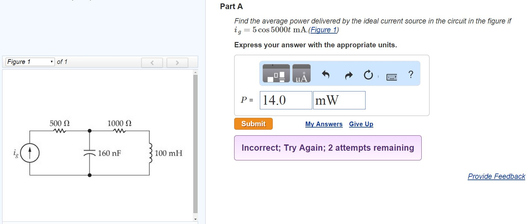 Solved Part A Find the average power delivered by the ideal | Chegg.com