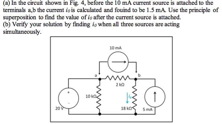 Solved (a) In the circuit shown in Fig. 4, before the 10 mA | Chegg.com
