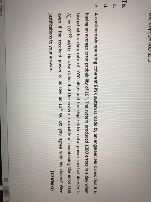 Solved 800 Kbps z = 400 kHz A continuously operating | Chegg.com