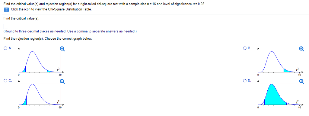 Solved Find the critical value(s) and rejection region(s) | Chegg.com