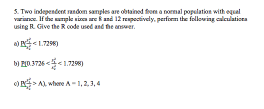 Two independent random samples are obtained from a | Chegg.com