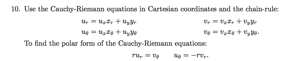 Solved Use the Cauchy-Riemann equations in Cartesian | Chegg.com