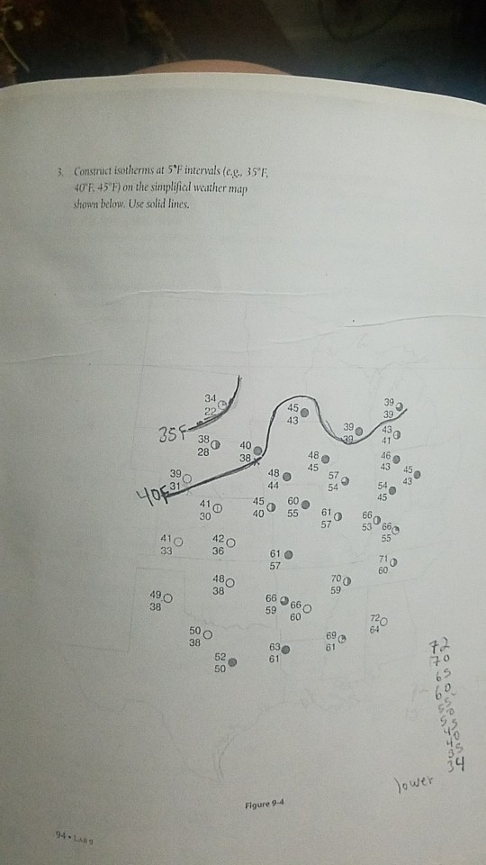 Solved Construct isotherms at 5.F intervals (eg,35°F, 40°F | Chegg.com