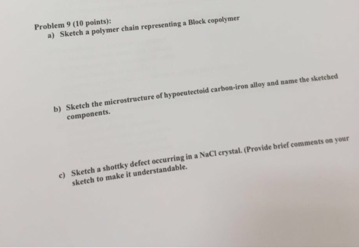Solved Sketch a polymer chain representing a Block copolymer | Chegg.com