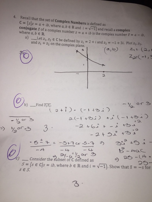Solved Recall that the set of Complex Numbers is defined as | Chegg.com