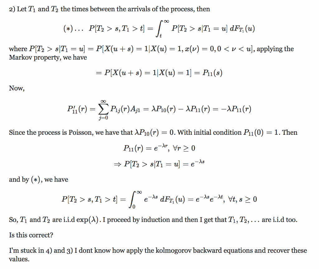 The infinitesimal generator A of the semigroup P(t) | Chegg.com