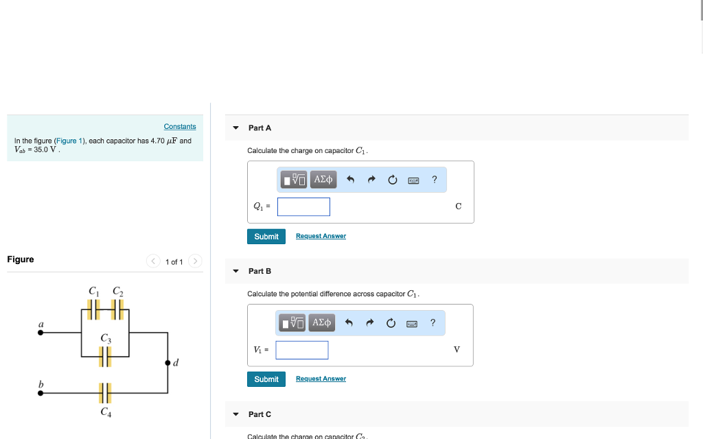 Solved Constants In the figure (Figure 1), each capacitor | Chegg.com