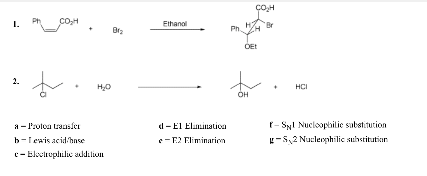 CO2H 1. Ph a Proton transfer Lewis acid/base Br2 H20 | Chegg.com