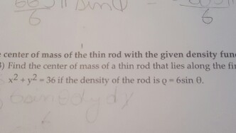 Solved find the center of mass of the thin rod with the | Chegg.com
