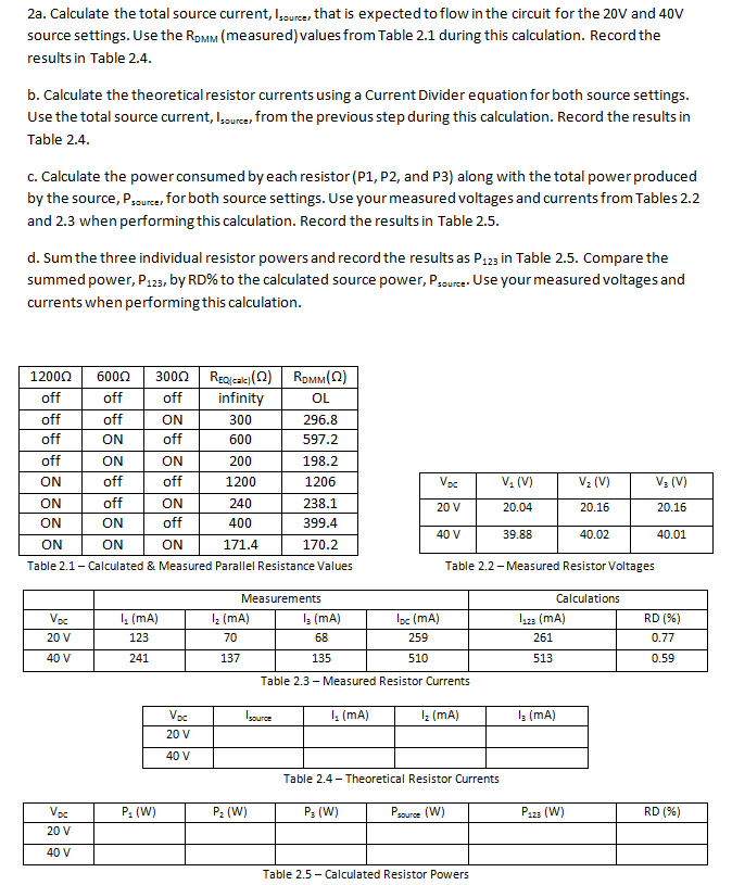 Solved a. Calculate the total source current, I_source, that | Chegg.com