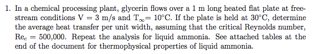 In a chemical processing plant, glycerin flows over | Chegg.com