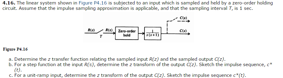 Solved The linear system shown in Figure P4.16 is subjected | Chegg.com
