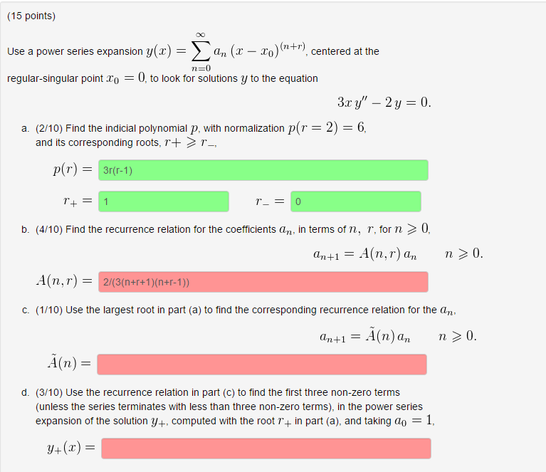 Solved Use a power series expansion y(x) = infinity sigma n | Chegg.com