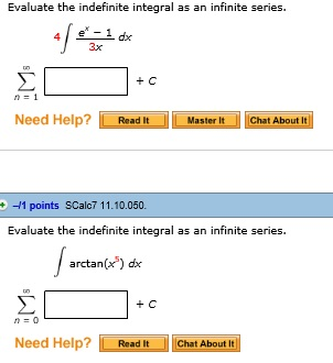 Solved Evaluate the indefinite integral as an infinite | Chegg.com