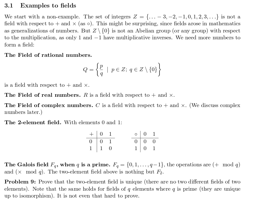 3.1 Examples to fields We start with a non -example. | Chegg.com
