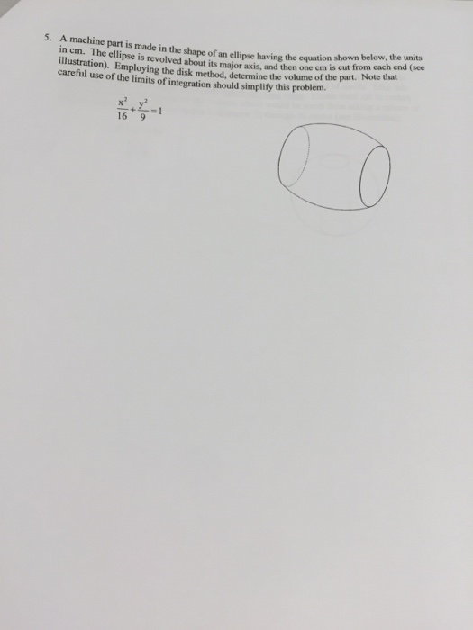 Solved A machine part is made in the shape of an ellipse | Chegg.com