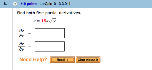 Solved Find Both First Partial Derivatives Z 15x