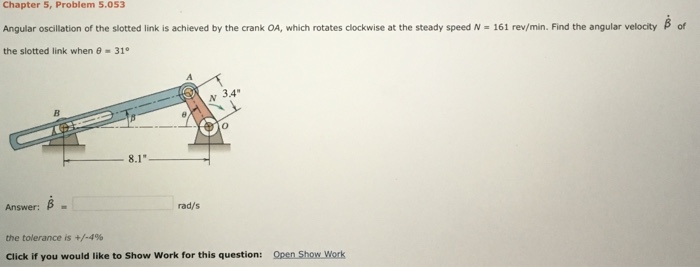 Solved Angular oscillation of the slotted link is achieved | Chegg.com