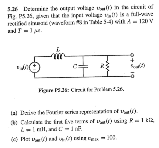 5.26 Determine the output voltage v out(t) in the | Chegg.com