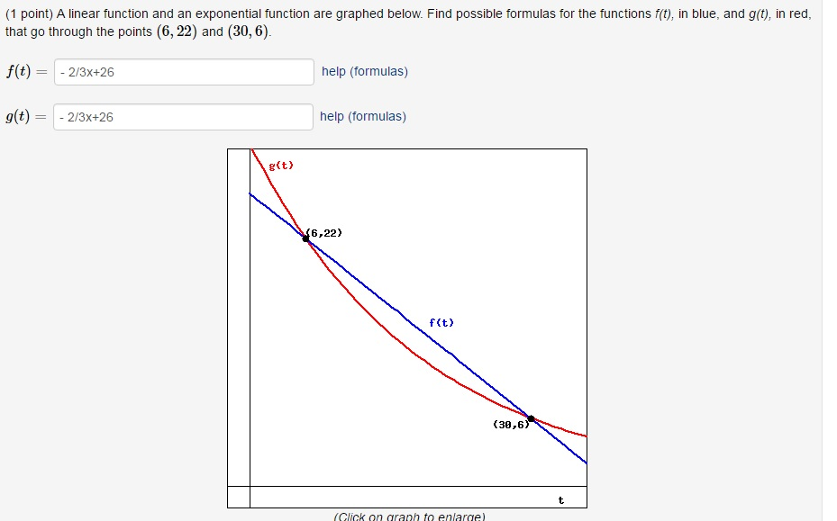 Solved A linear function and exponential function are | Chegg.com