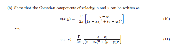 Solved The streamfunction for a potential vortex (point | Chegg.com