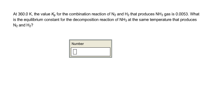 Solved At 360.0 K, the value Kp for the combination reaction | Chegg.com