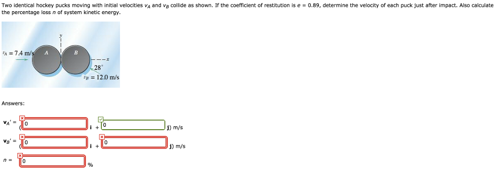 Solved Two identical hockey pucks moving with initial | Chegg.com