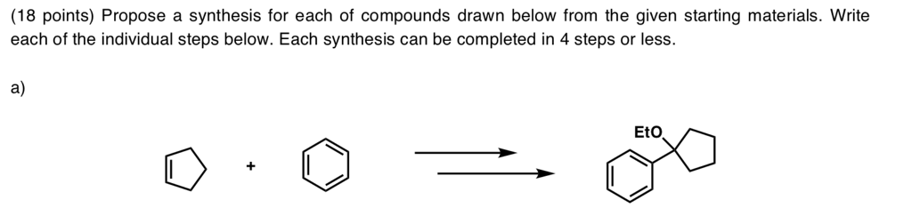Solved (18 points) Propose a synthesis for each of compounds | Chegg.com