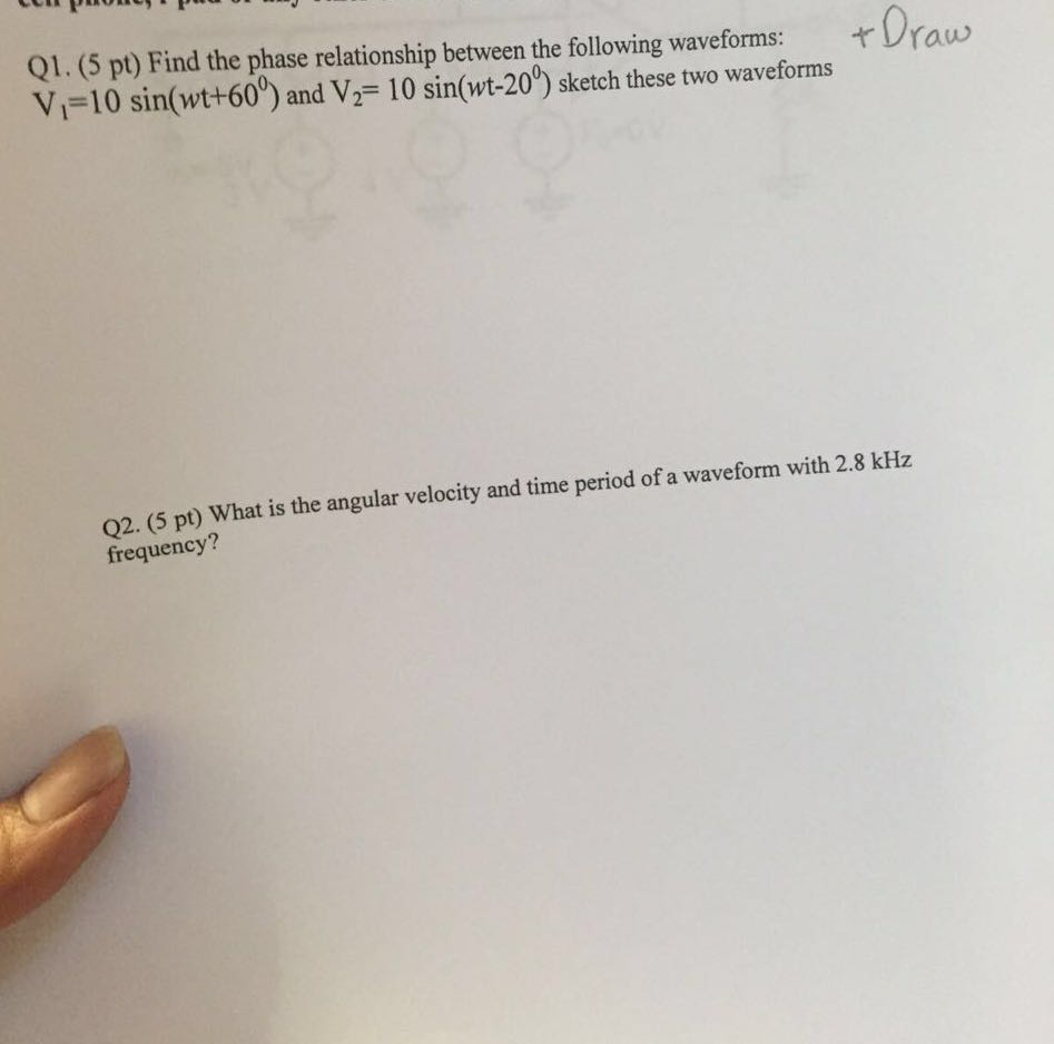 Solved Find the phase relationship between the following | Chegg.com