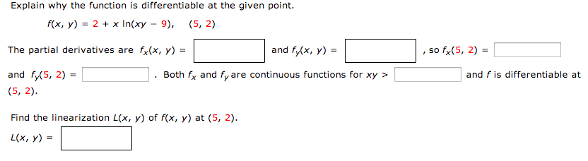 Solved Explain why the function is differentiable at the | Chegg.com