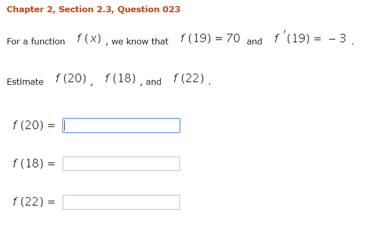 Solved Chapter 2, Section 2.3, Question 023 For a function | Chegg.com