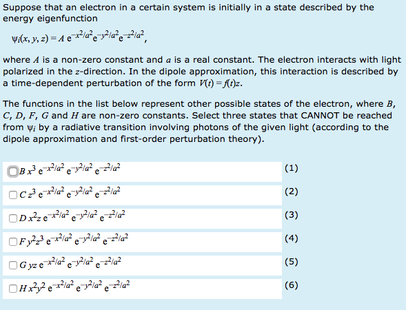Solved Suppose that an electron in a certain system is | Chegg.com