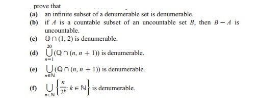 prove that an infinite subset of a denumerable set is | Chegg.com