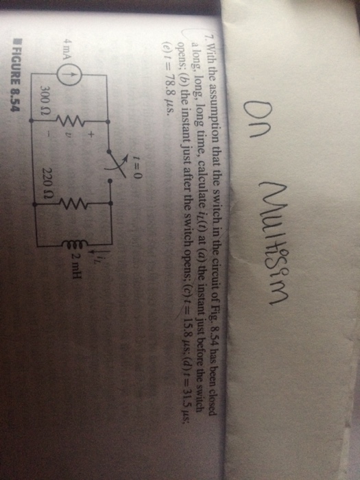 Solved With the assumption that the switch in the circuit of | Chegg.com