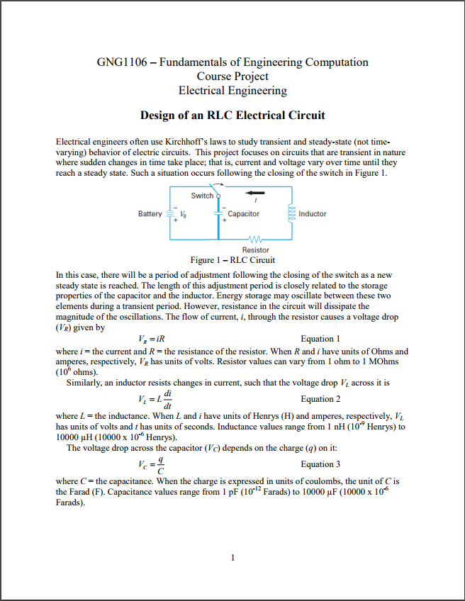 GNG1106 Fundamentals of Engineering Computation | Chegg.com