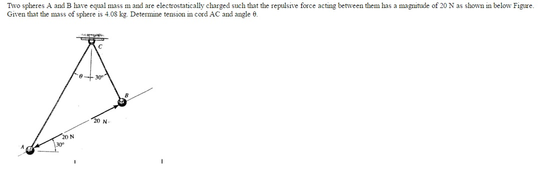 Solved Two spheres A and B have equal mass m and are | Chegg.com