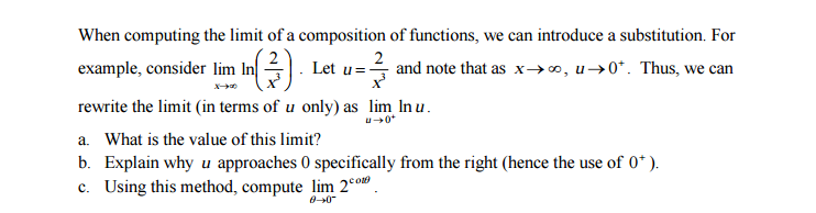 Solved When computing the limit of a composition of | Chegg.com