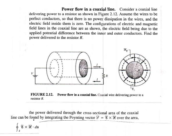 Solved Power flow in a coaxial line. Consider a coaxial line | Chegg.com