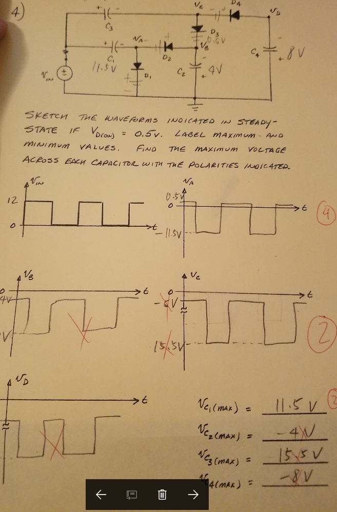 Solved Sketch the waveforms indicate in Steady State if V_D | Chegg.com