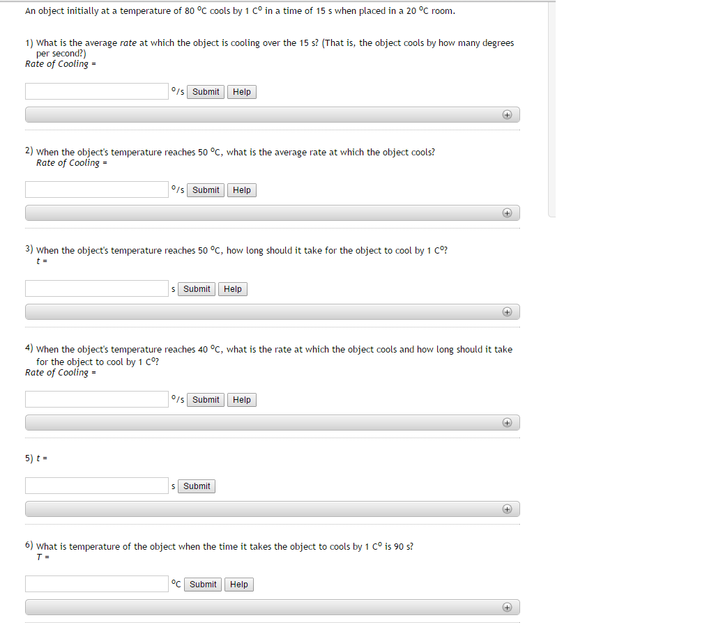 Solved: An Object Initially At A Temperature Of 80 OC Cool... | Chegg.com