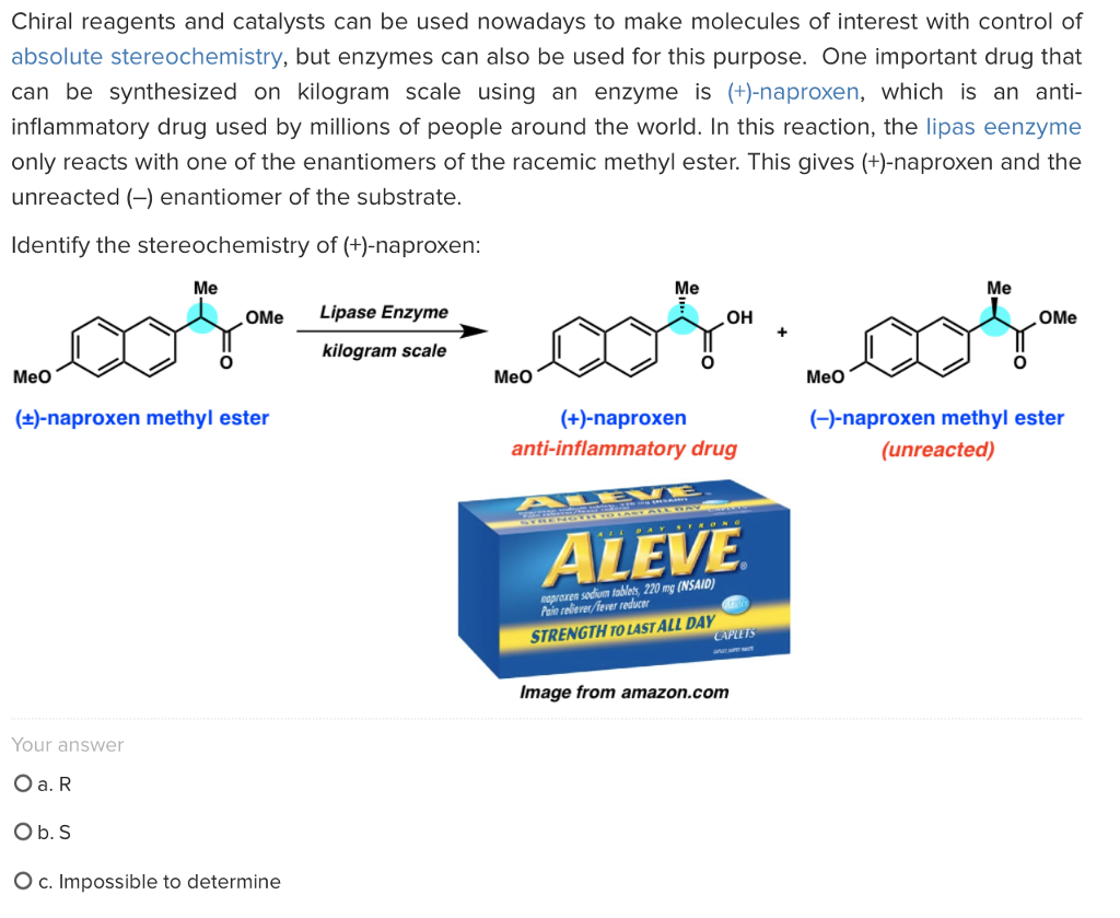 Solved Chiral reagents and catalysts can be used nowadays to | Chegg.com