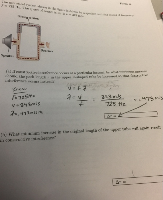 Solved The acoustical system shown in the figure is driven | Chegg.com