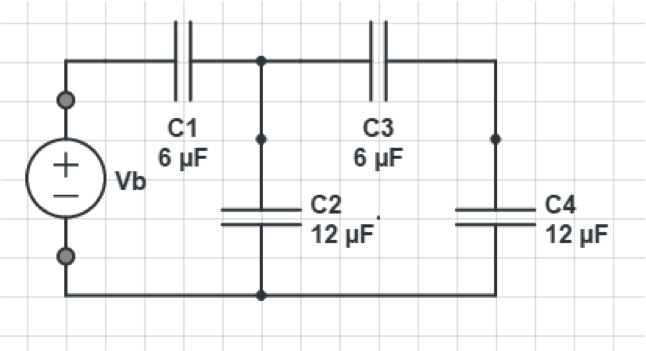 Solved C3 6μ C1 C2 12 μF C4 12 μF | Chegg.com