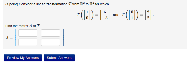 Solved Consider a linear transformation T from R^2 to R^2 | Chegg.com
