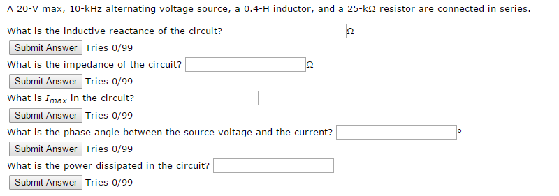 Solved A 20-V max, 10-kHz alternating voltage source, a | Chegg.com