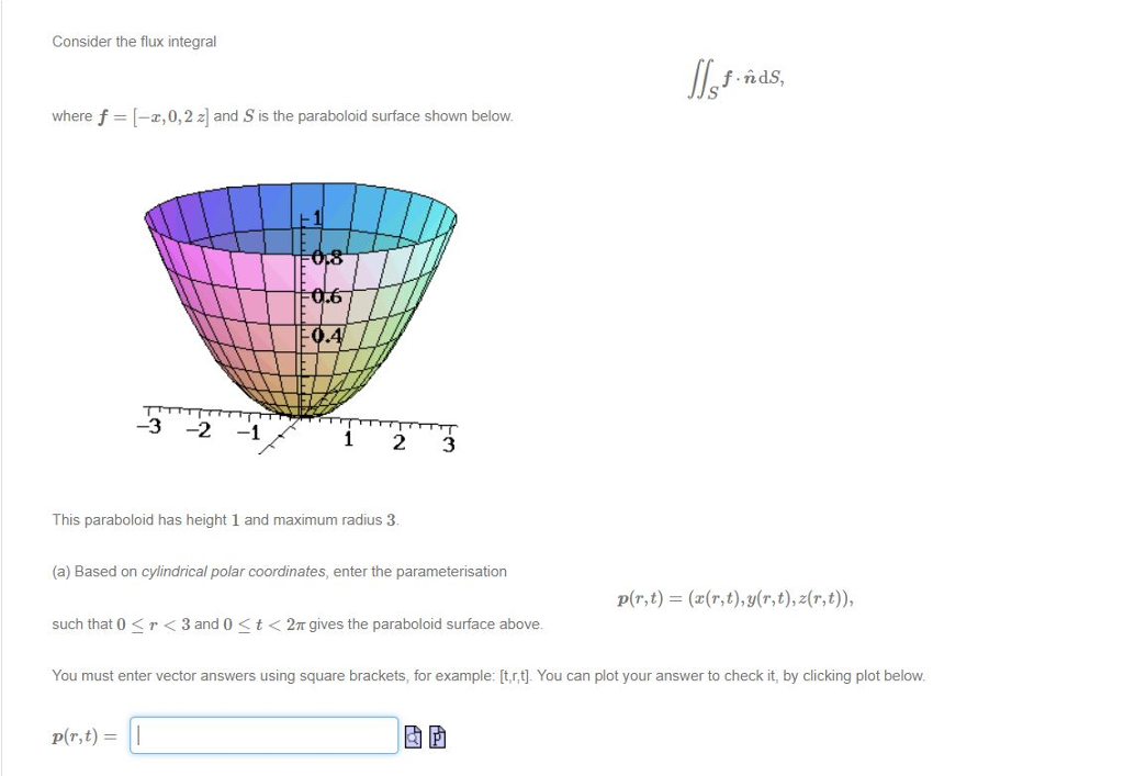 Solved Consider the flux integral where f -2,0,2 al and S is | Chegg.com