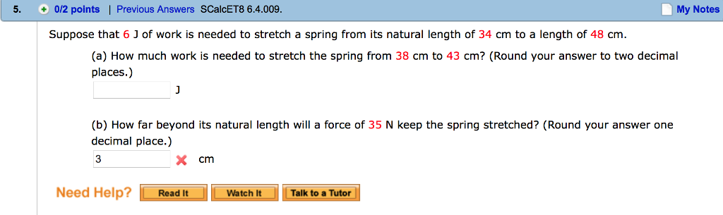 Solved Suppose that 6 J of work is needed to stretch a | Chegg.com