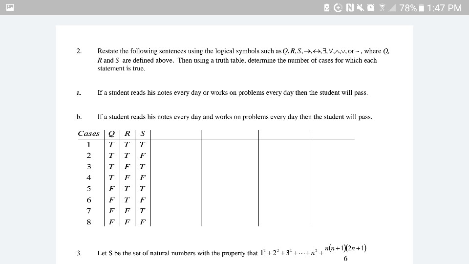 Solved Restate the following sentences using the logical | Chegg.com